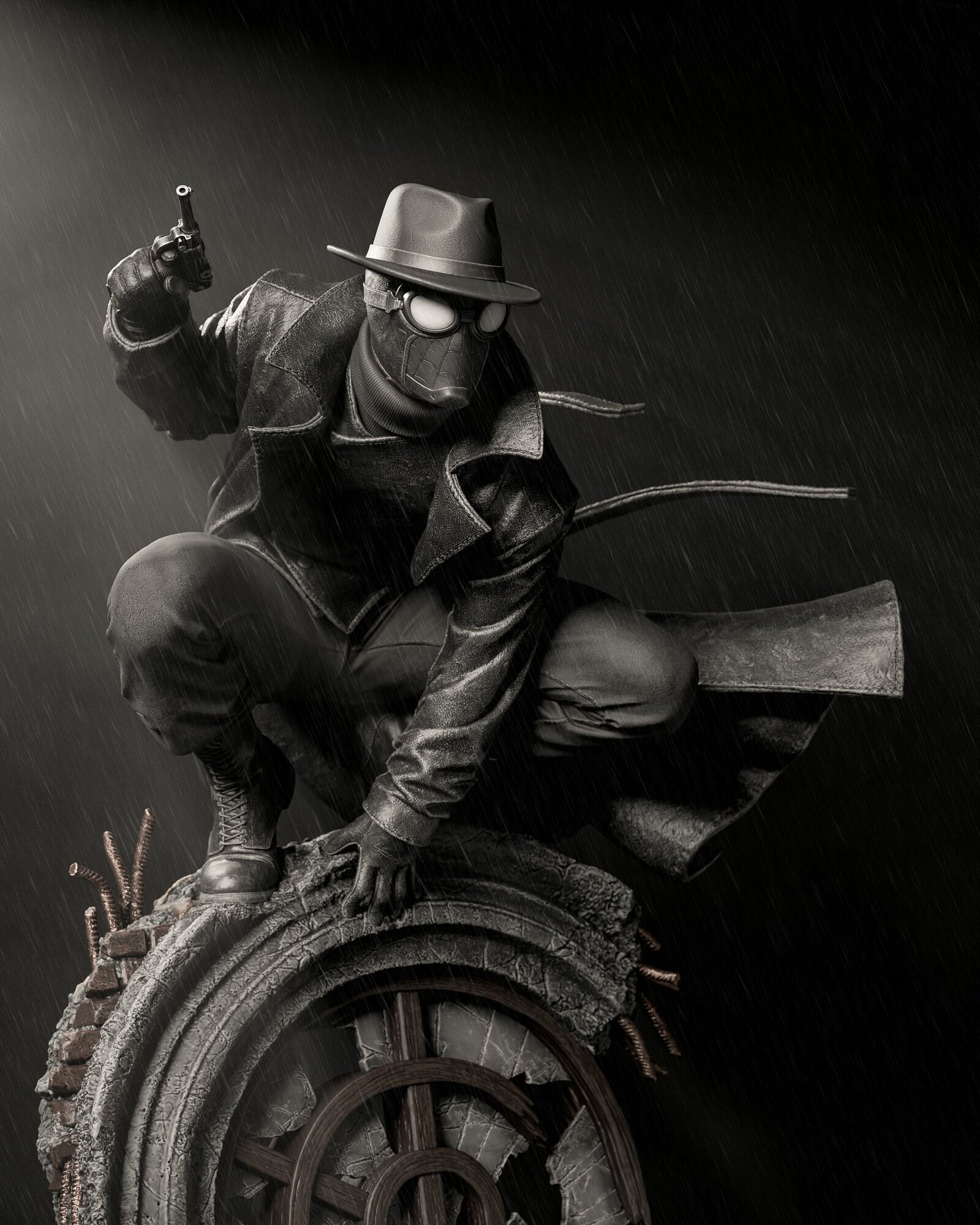 Сборная модель Spider Man Noir (Spider-Man), 300мм (без базы), 1/6 для покраски