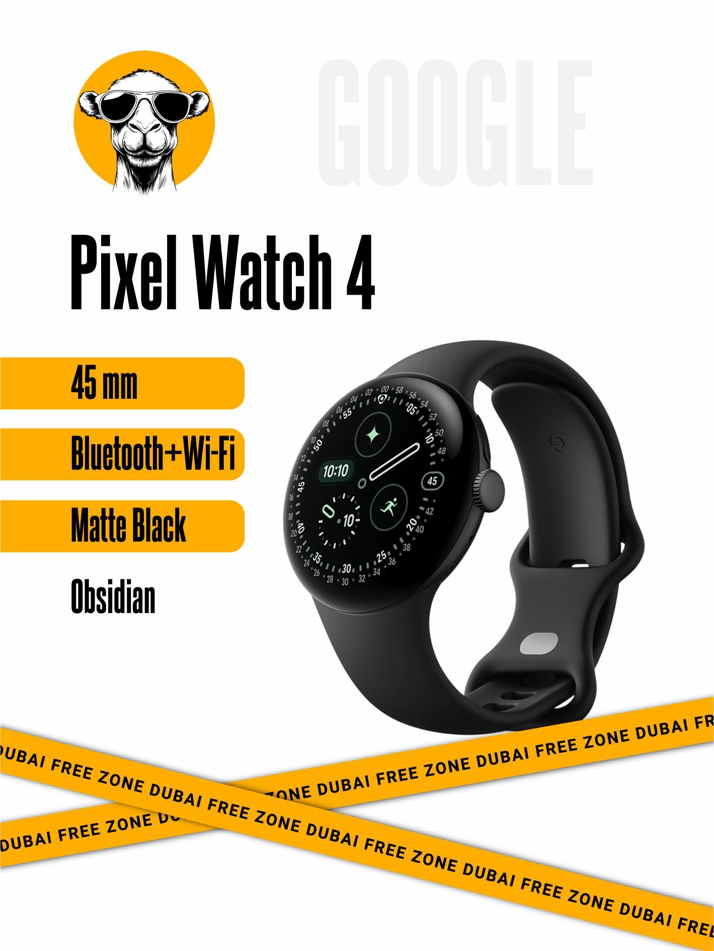Смарт-часы Google Pixel Watch 4 45mm Matte Black Aluminum case / Obsidian Active Band