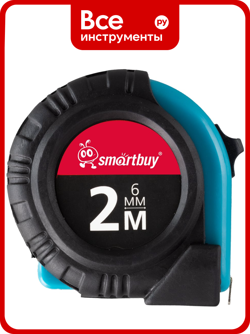 Рулетка Smartbuy 2 метра, пластик и резина, промо, tools SBT-MTP-200p2