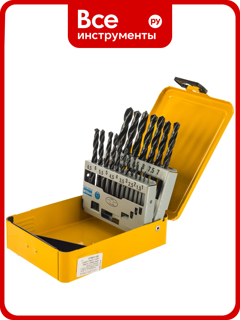 Набор сверл по металлу 19 шт. (1-10мм) DEWALT 5913