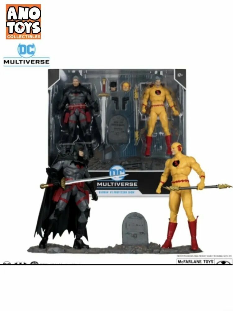 Игрушечные фигурки-украшения MCFARLANE DC Мультивселенная Аркхэм Сити, 7-дюймовый Бэтмен против профессора Зума, Флэшпоинт, 2 шт. Аксессуары