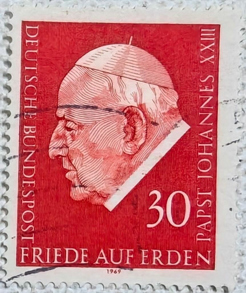 Марка Германии Папа Иоанн XXIII 1969 года