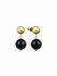 Серьги одиночные LU Jewel, оникс, размер 6 мм, золотой, черный