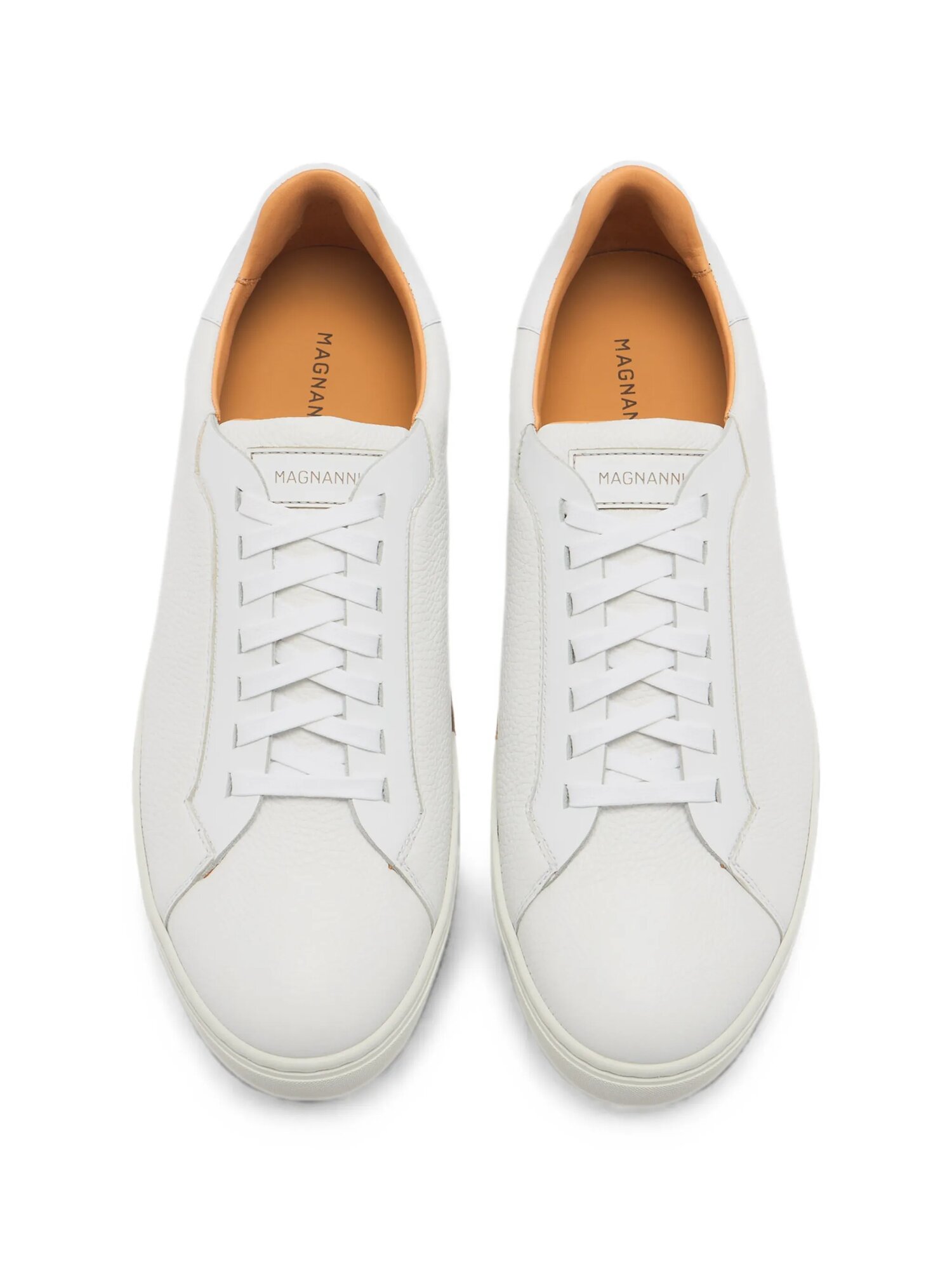 Кроссовки MAGNANNI Panelled pebbled-leather sneakers, размер 40, белый — фото 1