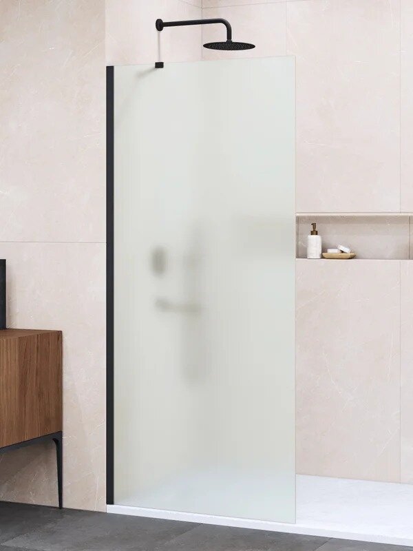 Душевая перегородка RGW Свободный вход (Walk In) WA-102B 110х195, профиль черный, стекло матовое 351010211-24