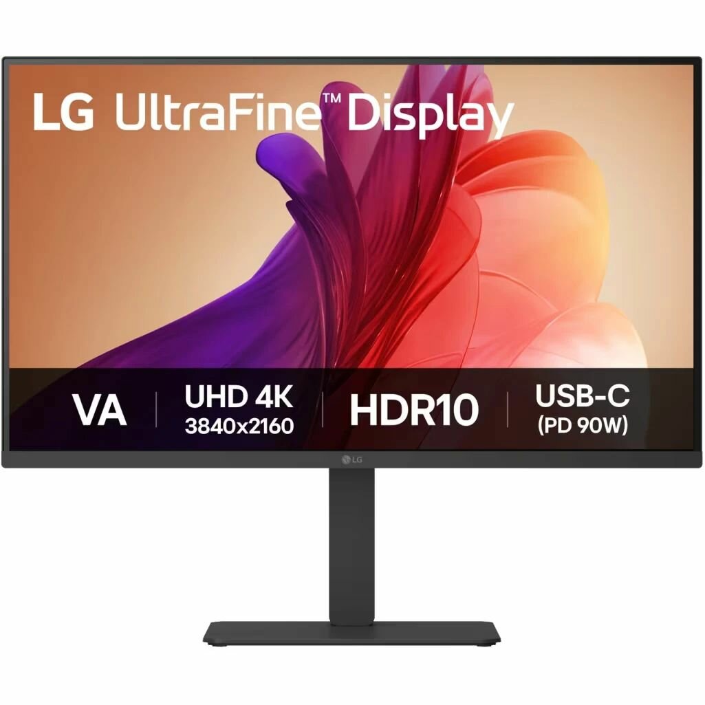 LG 31.5" Монитор 32U720A-B 31.5" 4K UHD VA, контраст 3000:1, 90 проц. DCI-P3, USB-C 90 Вт, с регулировкой высоты и встроенными динамиками, черный