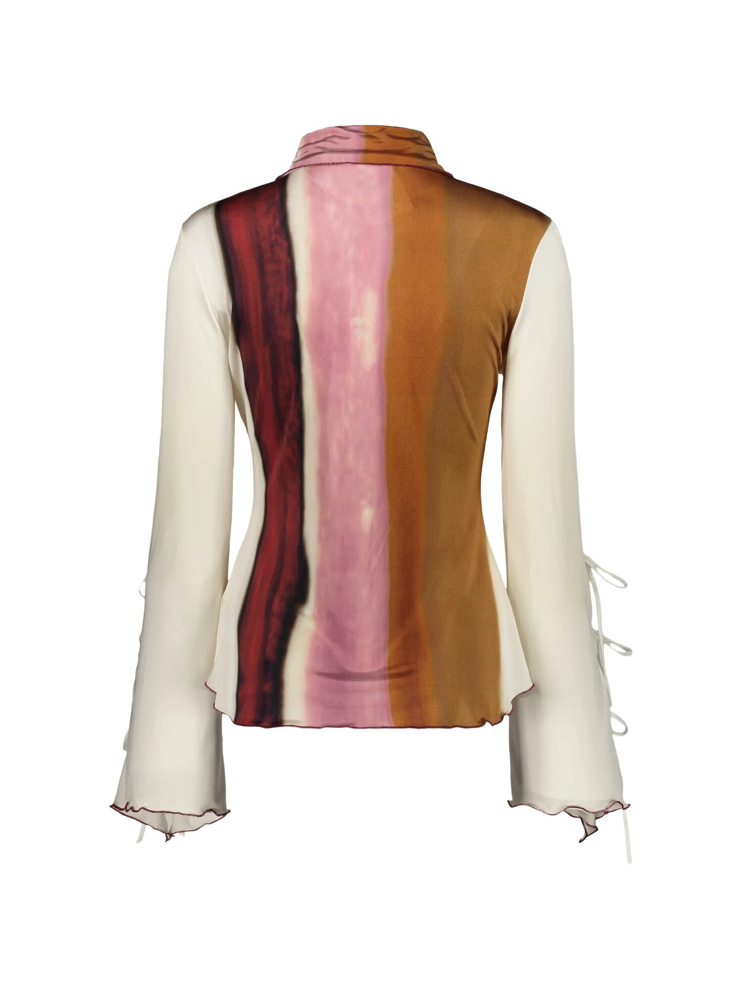Блуза ELLERY Striped tie-sleeve blouse, размер 36, white — фото 1