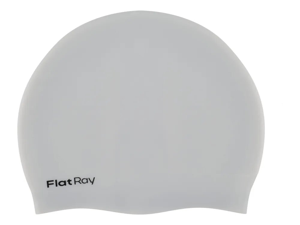 Шапочка для плавания Flat Ray Silicone Swim Cap, цвет Серебристый.
