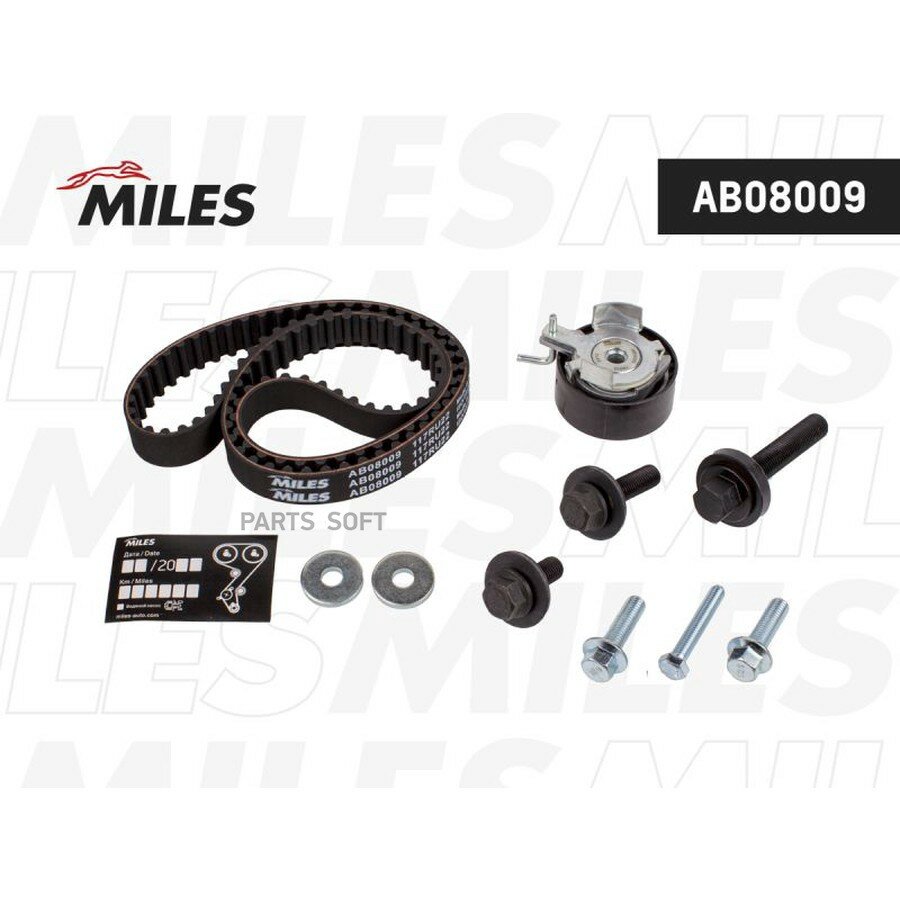Комплект ремня ГРМ FORD/MAZDA/VOLVO 1.2-1.6 01- AB08009 от официального дистрибьютора, MILES, артикул AB08009