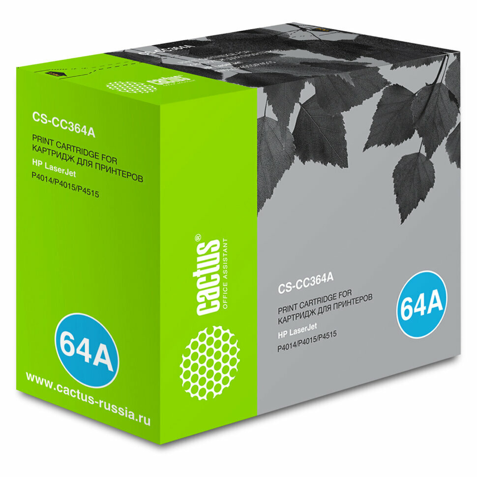 Картридж лазерный CACTUS (CS-CC364A) для HP LaserJet P4014/P4015/P4515, ресурс 10000 стр, 362063
