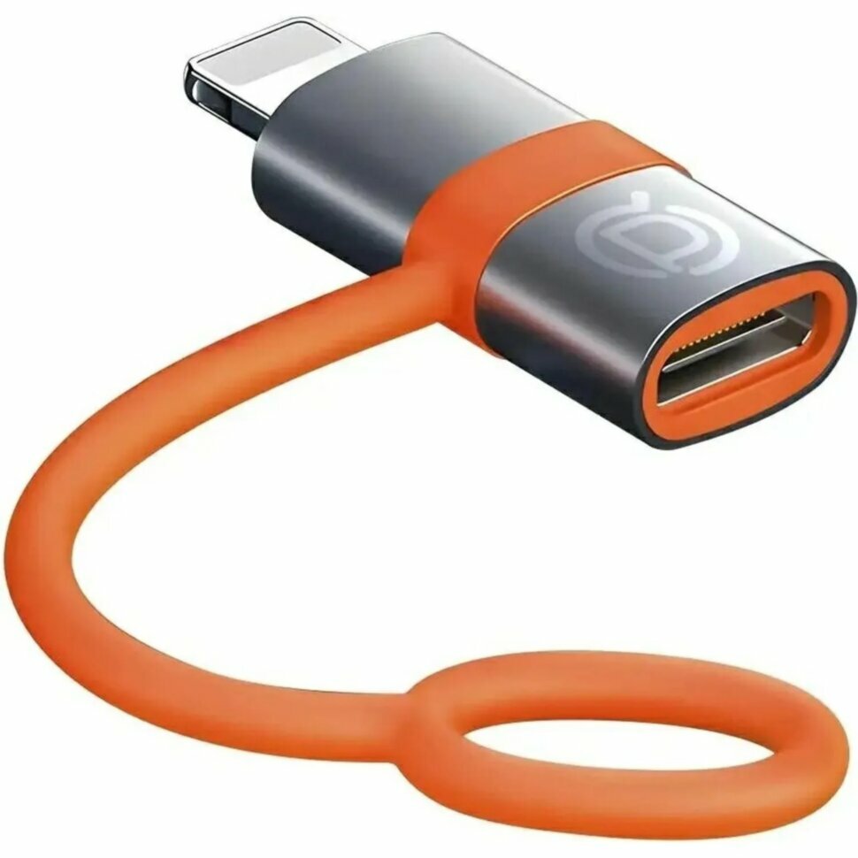 Адаптер PERO AD18, USB-C (F) - Lightning (M), серый, 2398718
