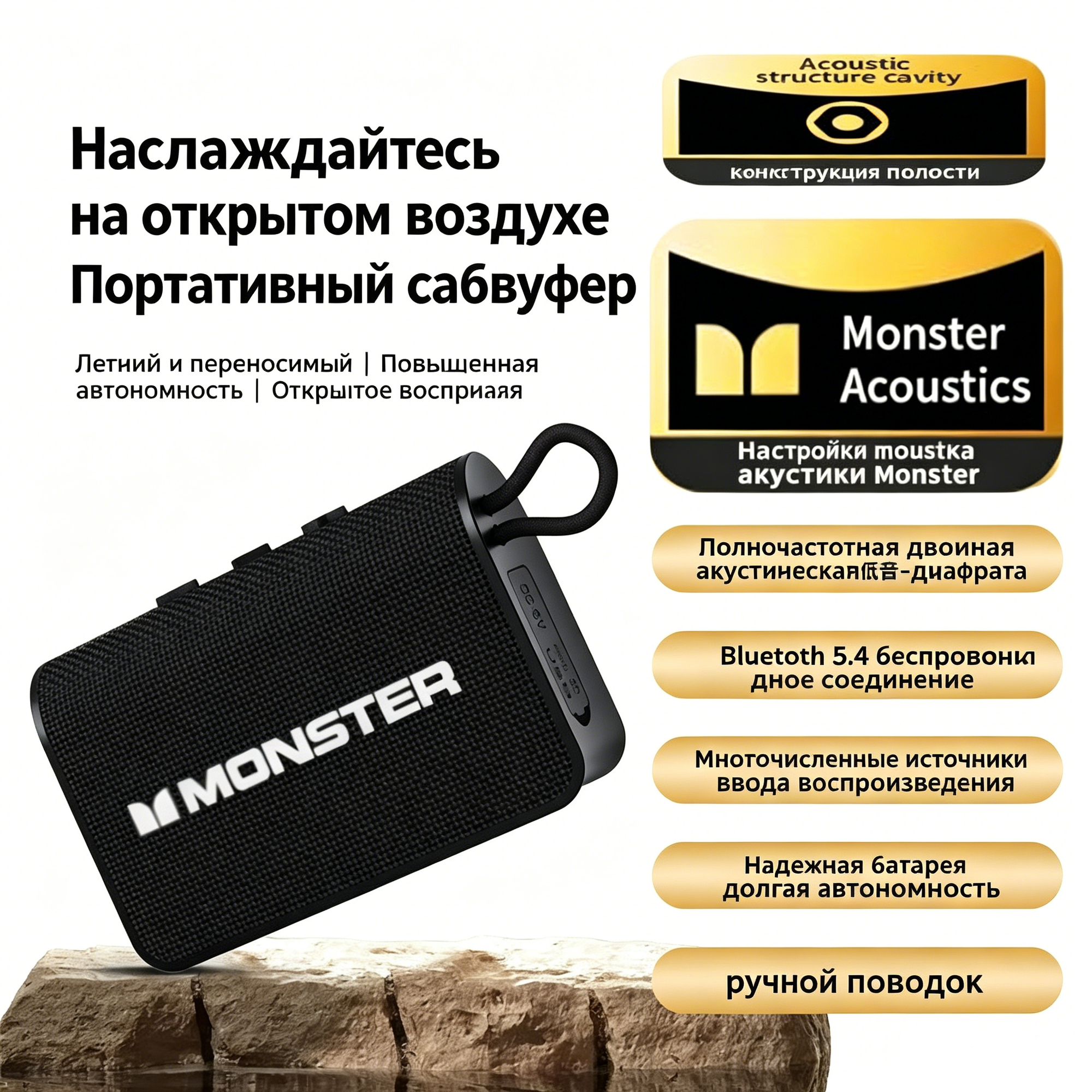 Беспроводные наушники для сна MONSTER GT31, без давления на уши, шумоизоляция, ИИ-перевод, Bluetooth 5.4, IPX5, длительная автономность