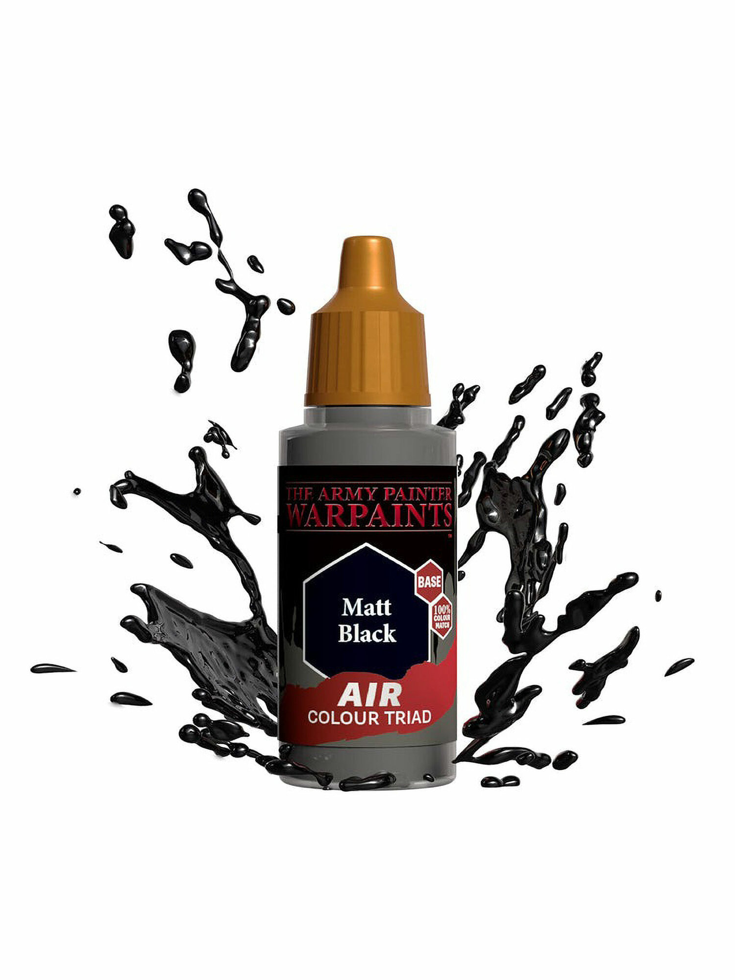Краска акриловая Army Painter серии Warpaints Air - Matt Black AW1101 для аэрографа, 18 мл
