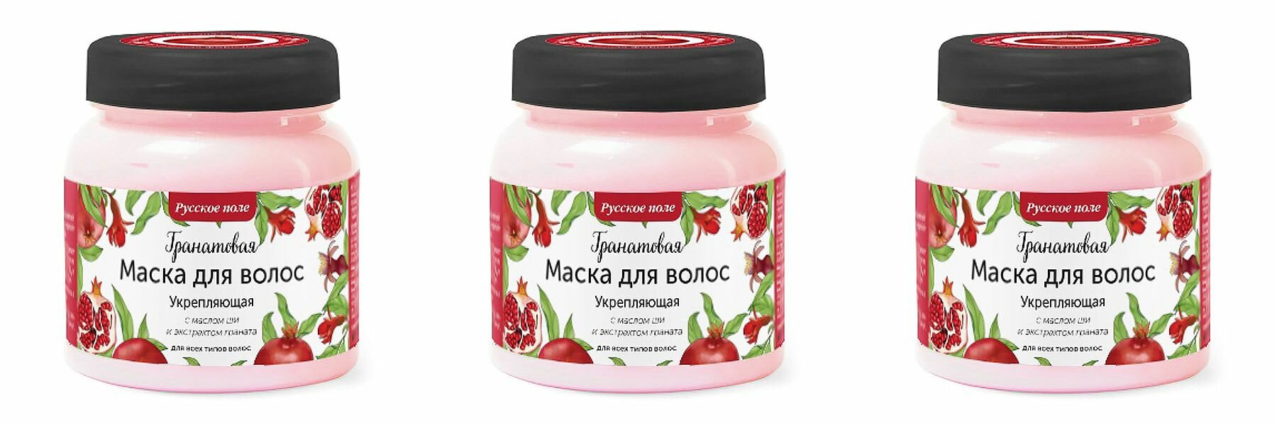 Русское Поле Маска для волос Гранатовая 250 мл, 3 шт.