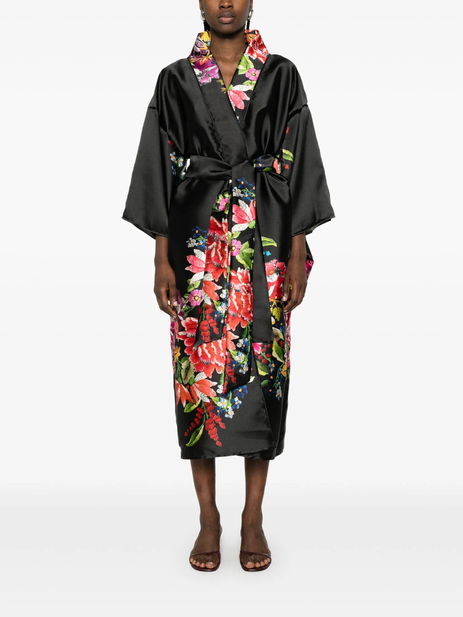 Накидка DOLCI FOLLIE Floral silk kimono, размер OneSize — фото 1