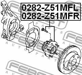 Ступица передняя L NISSAN Teana J32 08- mot.2.5L FEBEST 0282-Z51MFL