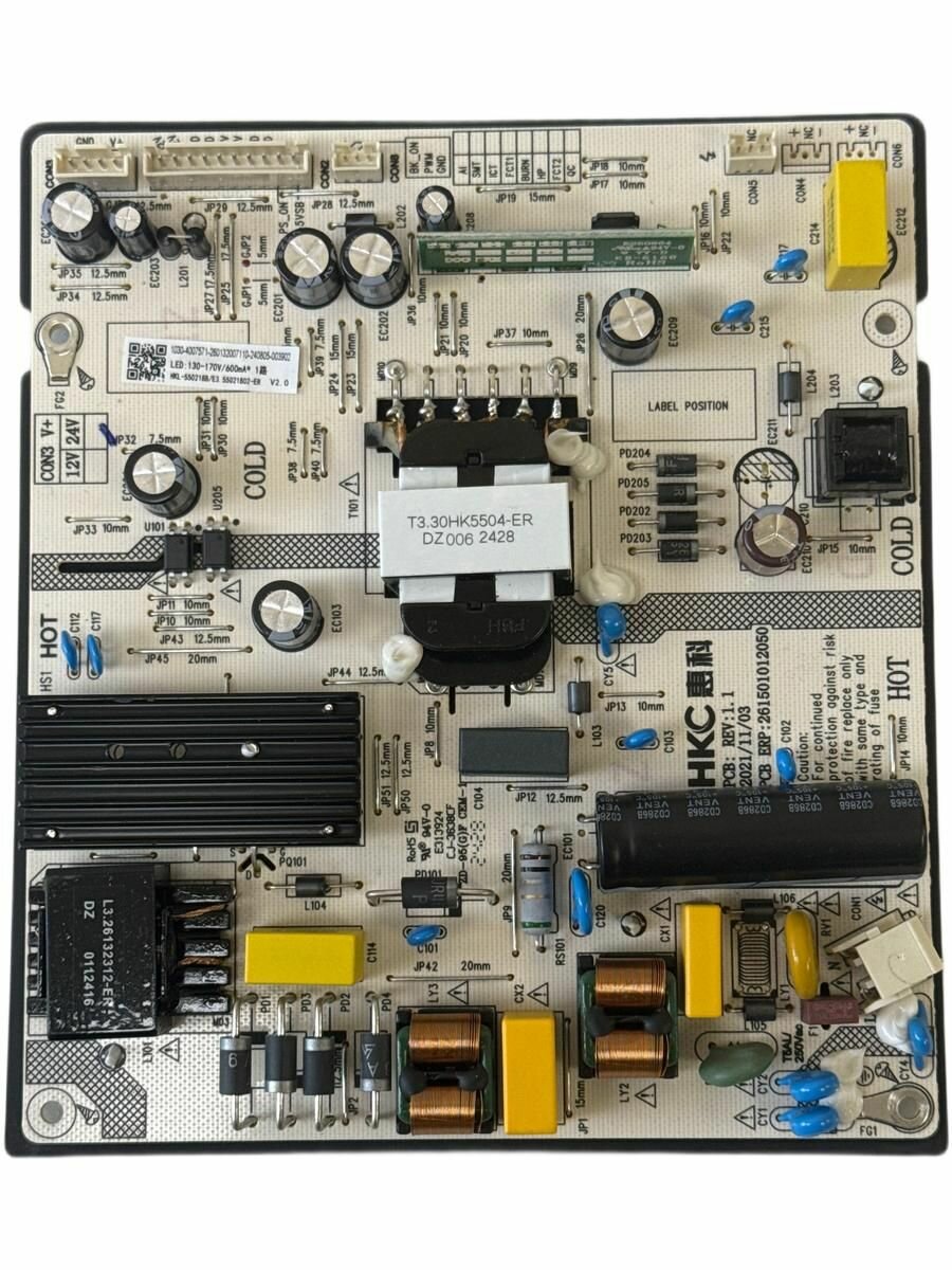 Блок питания (HKL-550218B/E3 rev.1.1), для ТВ HAIER Smart TV S3