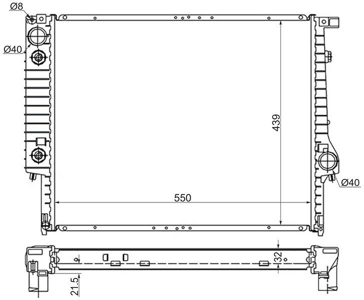 Радиатор SAT SG-BW0002 BMW 3-Series 81-00 / 5-Series 88-96