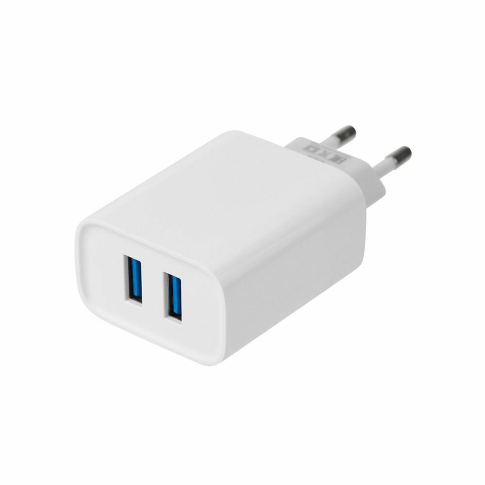 Сетевое зарядное устройство 2xUSB 5V 2.4 A белое REXANT 16-0276
