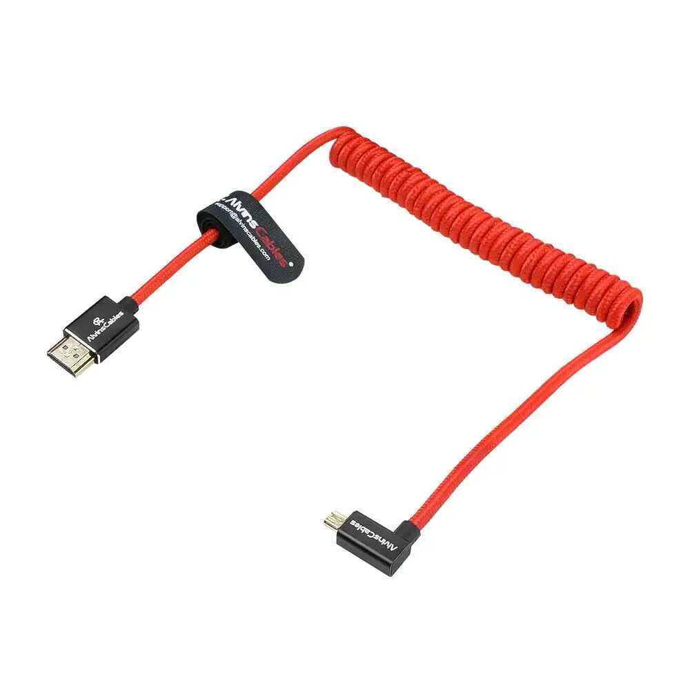 Прямоугольный Micro HDMI-HDMI кабель 8K 60 Гц сплетение Alvin's Cables 2.1