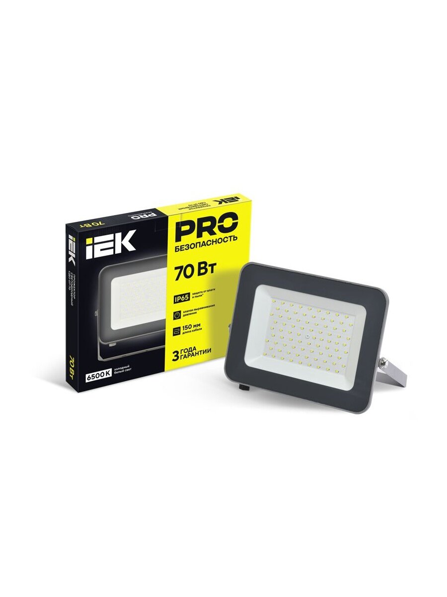 Прожектор светодиодный СДО 07-70 70Вт 6500К IP65 сер. IEK LPDO701-70-K03