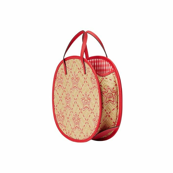 Сумка GUCCI, красный/бежевый — фото 1