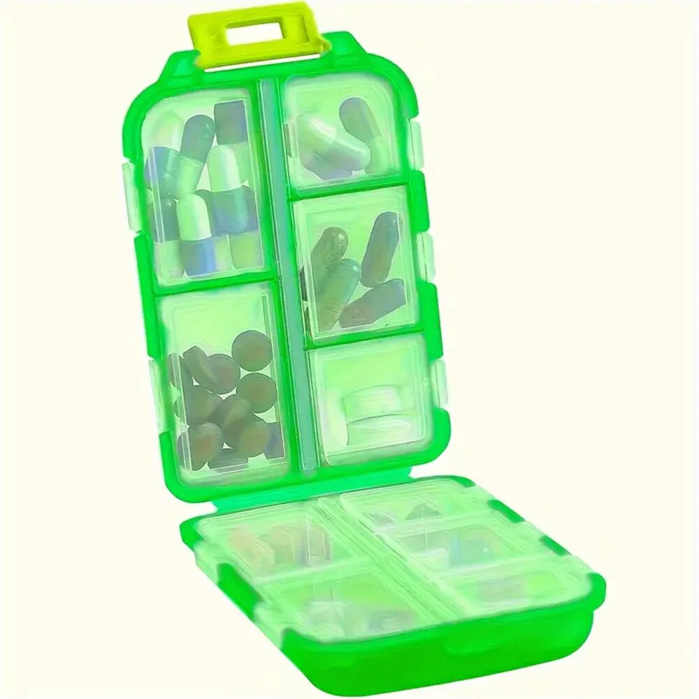 Портативный органайзер для таблеток Зеленый, 1 PC, Green