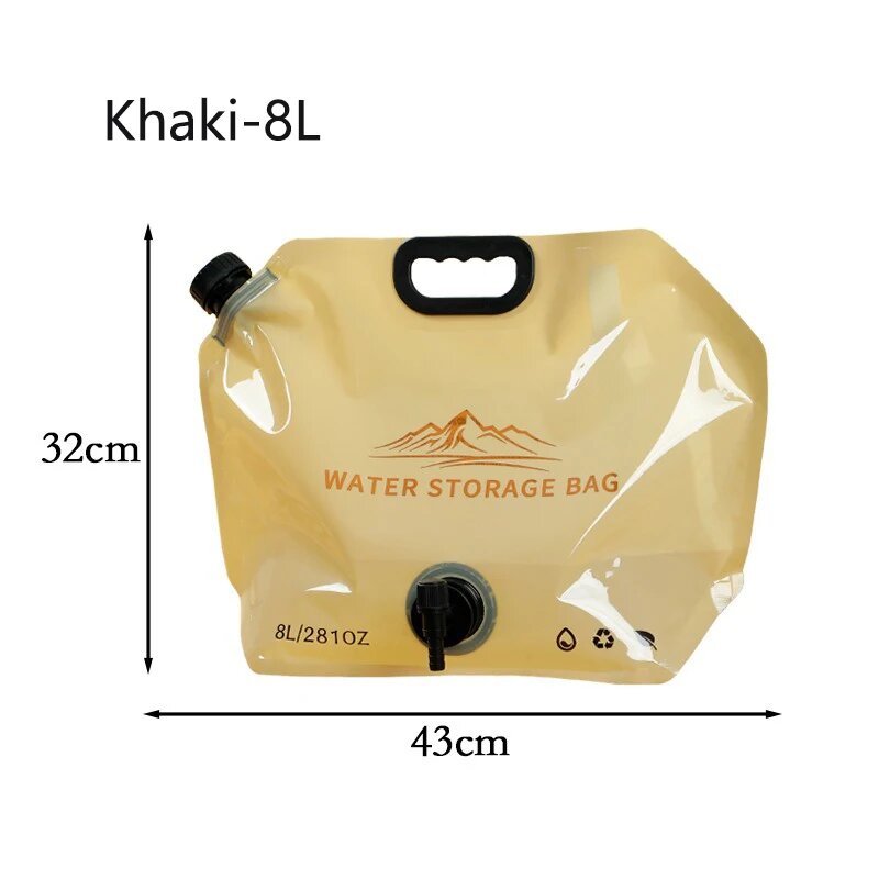 Складная сумка для воды Khaki-8L, 43х32см