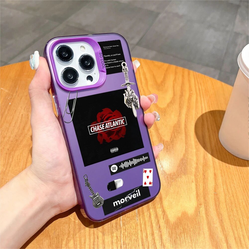 Модный новый чехол для телефона Band Chases Atlantics для iPhone 17 16e 16 15 14 13 12 11 Pro Max 8 7 Air Plus с защитой от падения и матовой задней крышкой