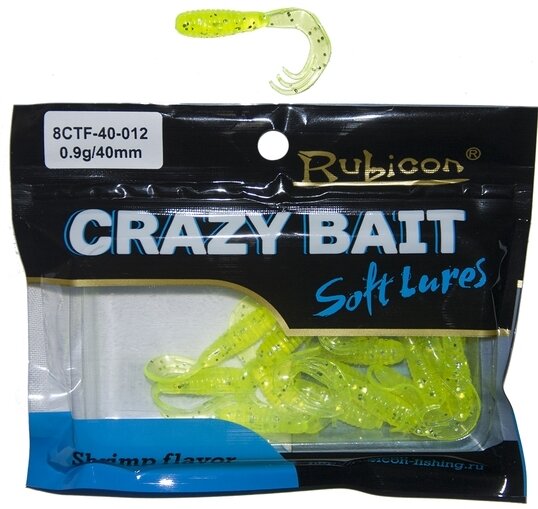 Съедобная силиконовая приманка RUBICON Crazy Bait CTF 0.9g, 40mm, цвет 012