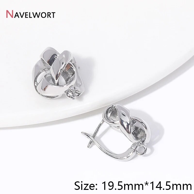 Крючки для сережек NAVELWORT, Rhodium plated, 3 pairs