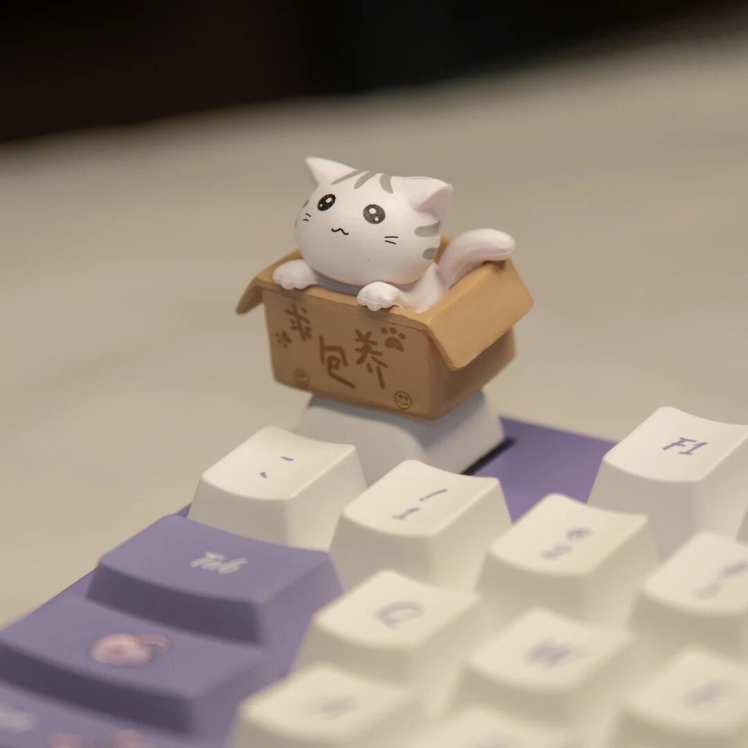 Кейкапы Mignon Cat для механической клавиатуры OEM R4 Белый, Белый, WHITE