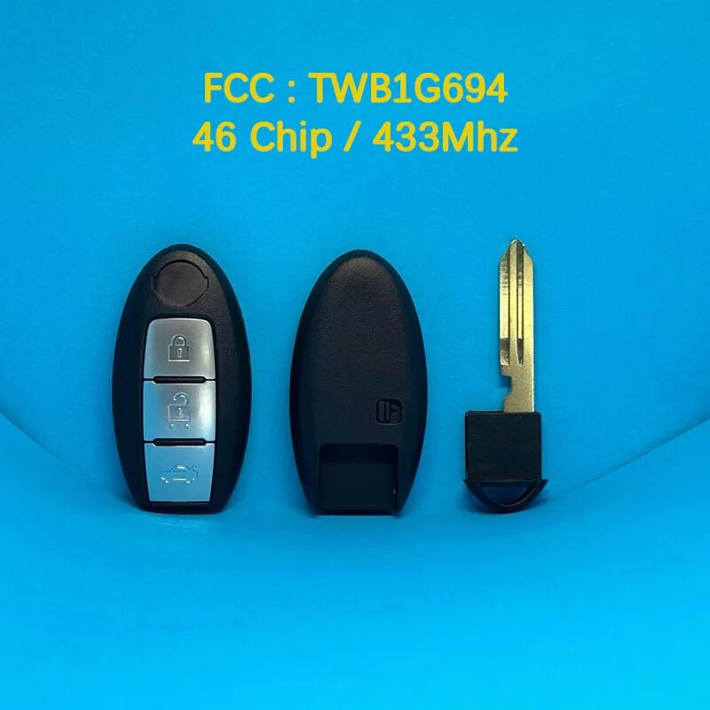 CN027045 Aftermarket 3-кнопочный смарт-брелок с дистанционным управлением 46 чипов 433 МГц FCC TWB1G694 для MICRA Juke Cube Leaf