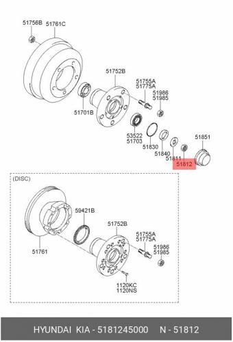 Гайка м20 Hyundai / Kia (Mobis) 5181245000