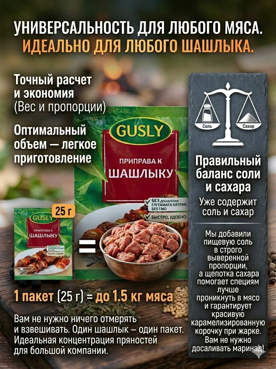 Приправа для шашлыка Gusly — фото 1