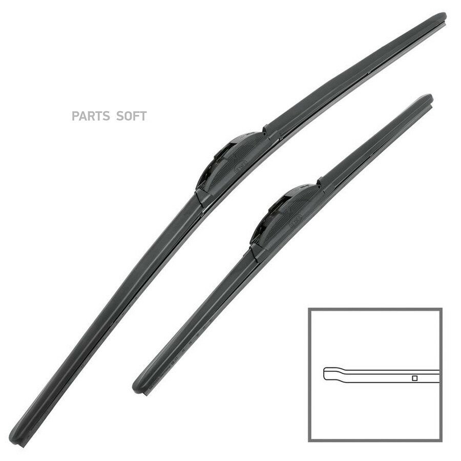Щётки с/о 600/400мм blade-set HYBRID от официального дистрибьютора, HEYNER, артикул 020260