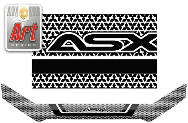 Дефлектор капота для Mitsubishi ASX 2010-н. в. Серия Art черная