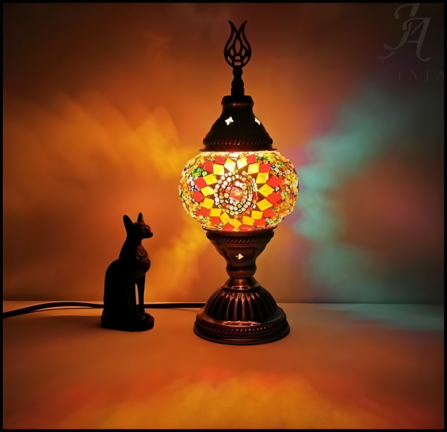 Светильник настольный с восточной мозаикой, 12х36 см, MARMAM-LIGHT