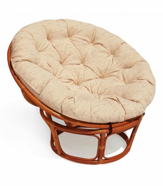 Кресло PAPASAN/папасан 23/01 W /с подушкой/ диаметр подушки 129 см, 115х101х104 см, Cognac (коньяк), ткань Старт