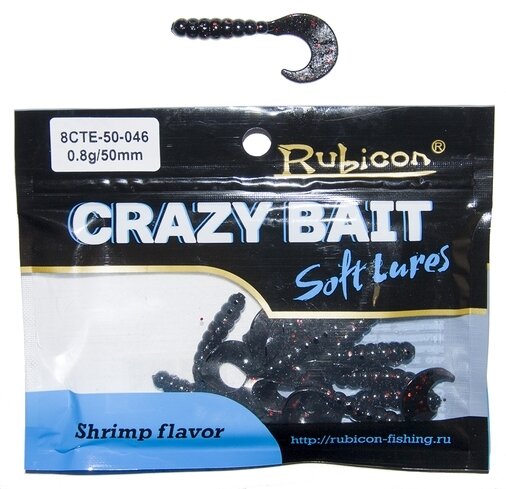 Съедобная силиконовая приманка RUBICON Crazy Bait CTE 0.8g, 50mm, цвет 046