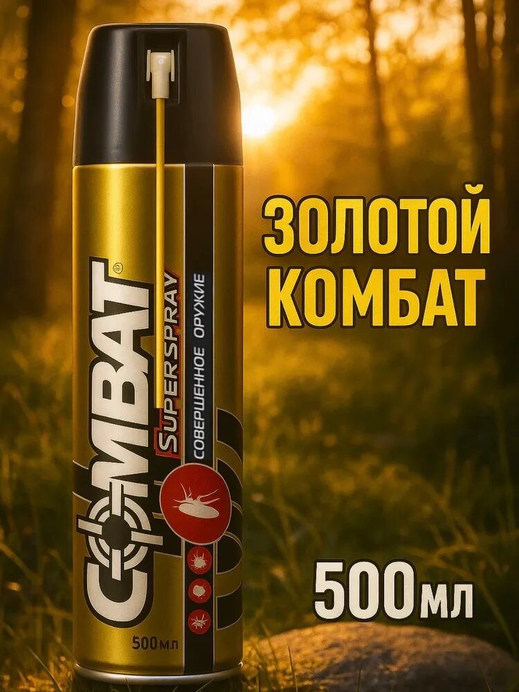 Средство инсектицидное Аэрозоль от насекомых Combat Золотой 500мл