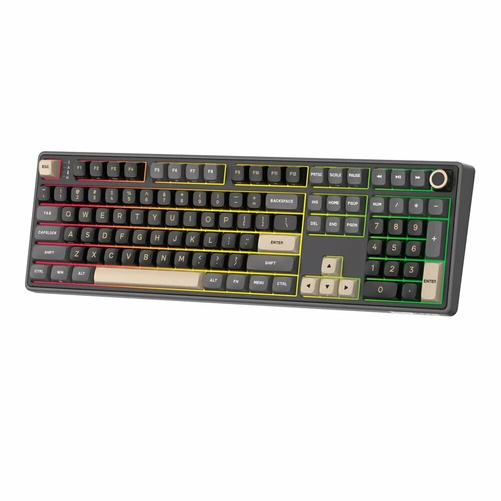 RK Royal Kludge Игровая клавиатура проводная RKR108, (RK Cream), Английская раскладка, черный, серый
