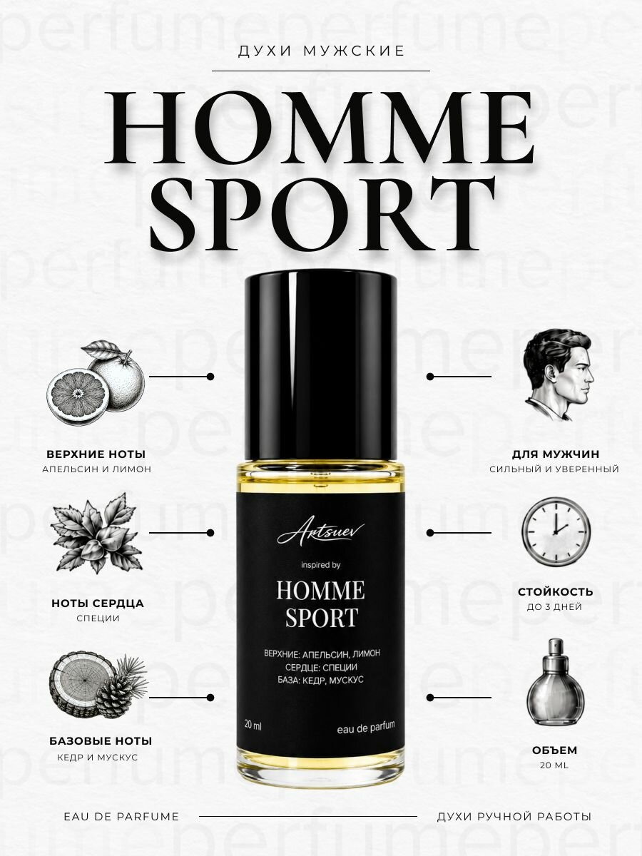 Духи стойкие Chanel Allure Homme Sport алюр хом спорт 20мл для мужчин глубокий аромат