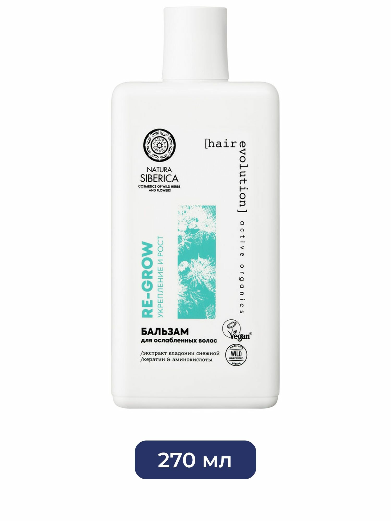 Бальзам для ослабленных волос Natura Siberica Hair Evolution RE-GROW. Укрепление и рост волос, 270 мл