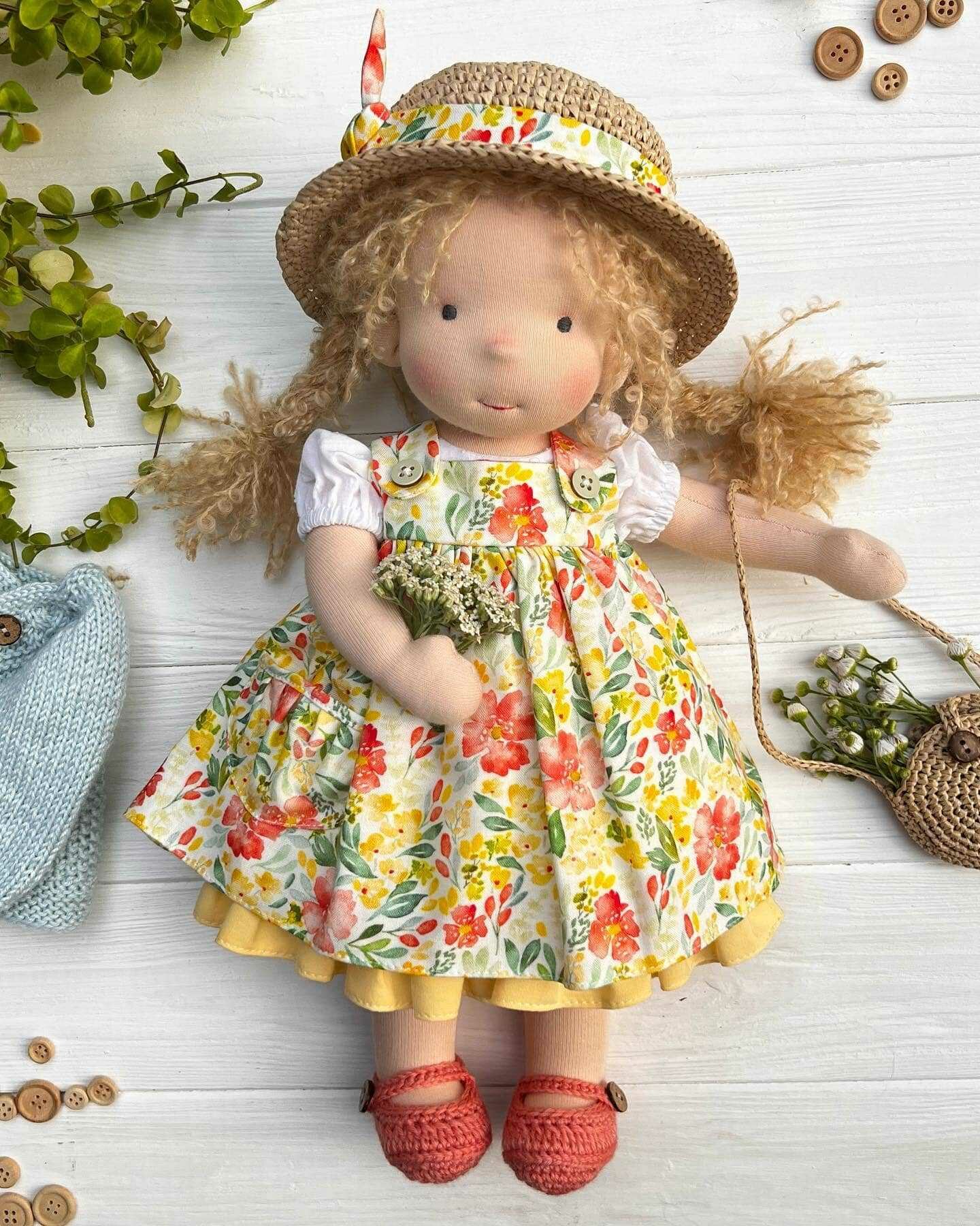 Хлопковая кукла Вальдорфская кукла кукла Waldorfdoll мини кукла ручной работы DIY Вальдорф