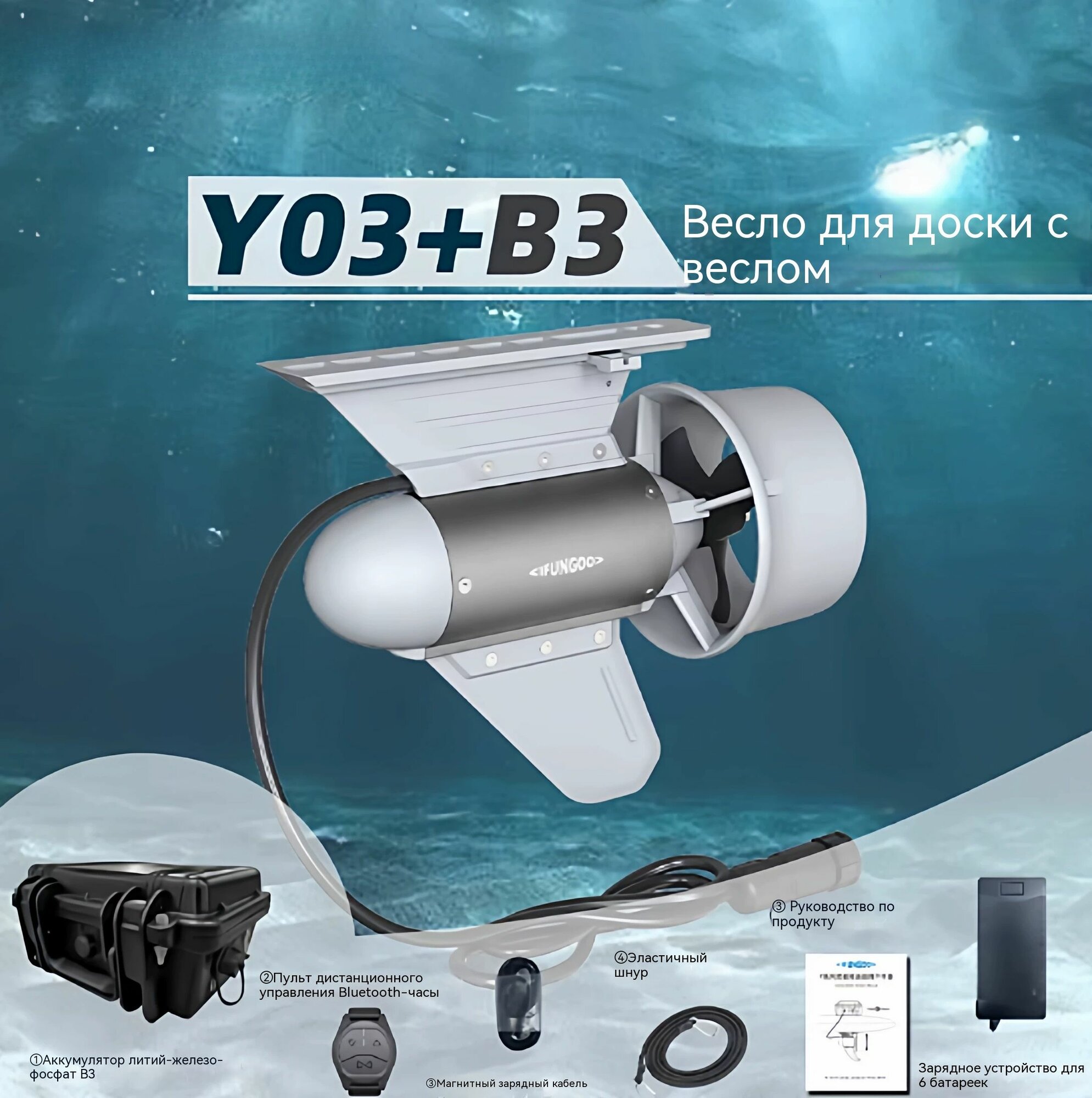 Новый электрический пропеллер для гребной доски Y03