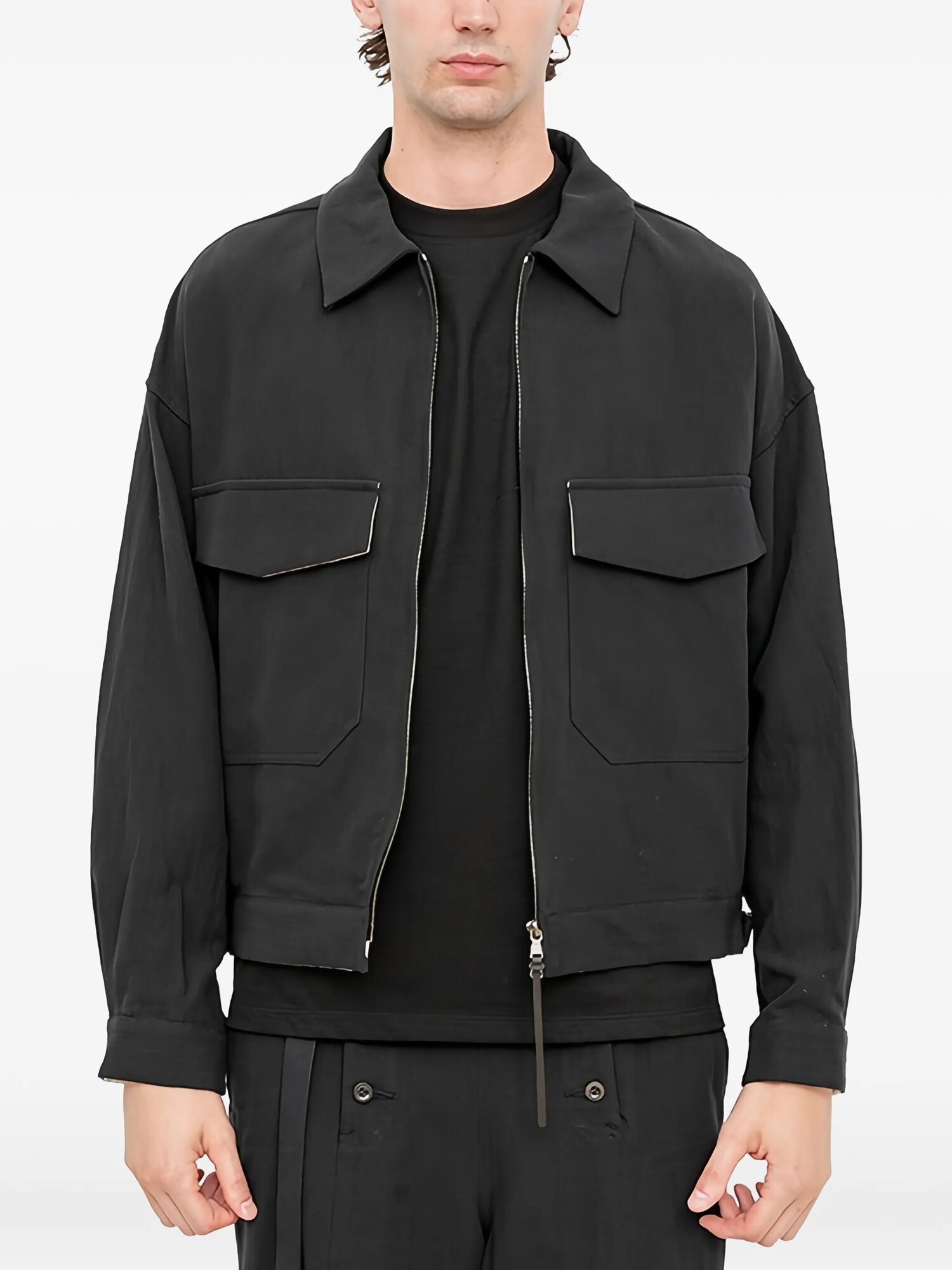 Куртка The Viridi-anne Flap-pocket bomber jacket, размер 3, black/black — фото 1