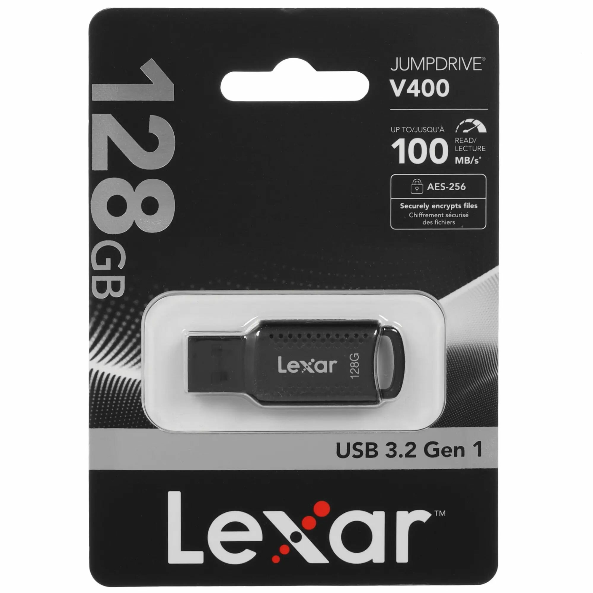 Память USB Flash 128 ГБ LEXAR JumpDrive V400 (LJDV400128G-BNBNG) - USB3.2, USB Type-A, чтение до - 100 МБ/с