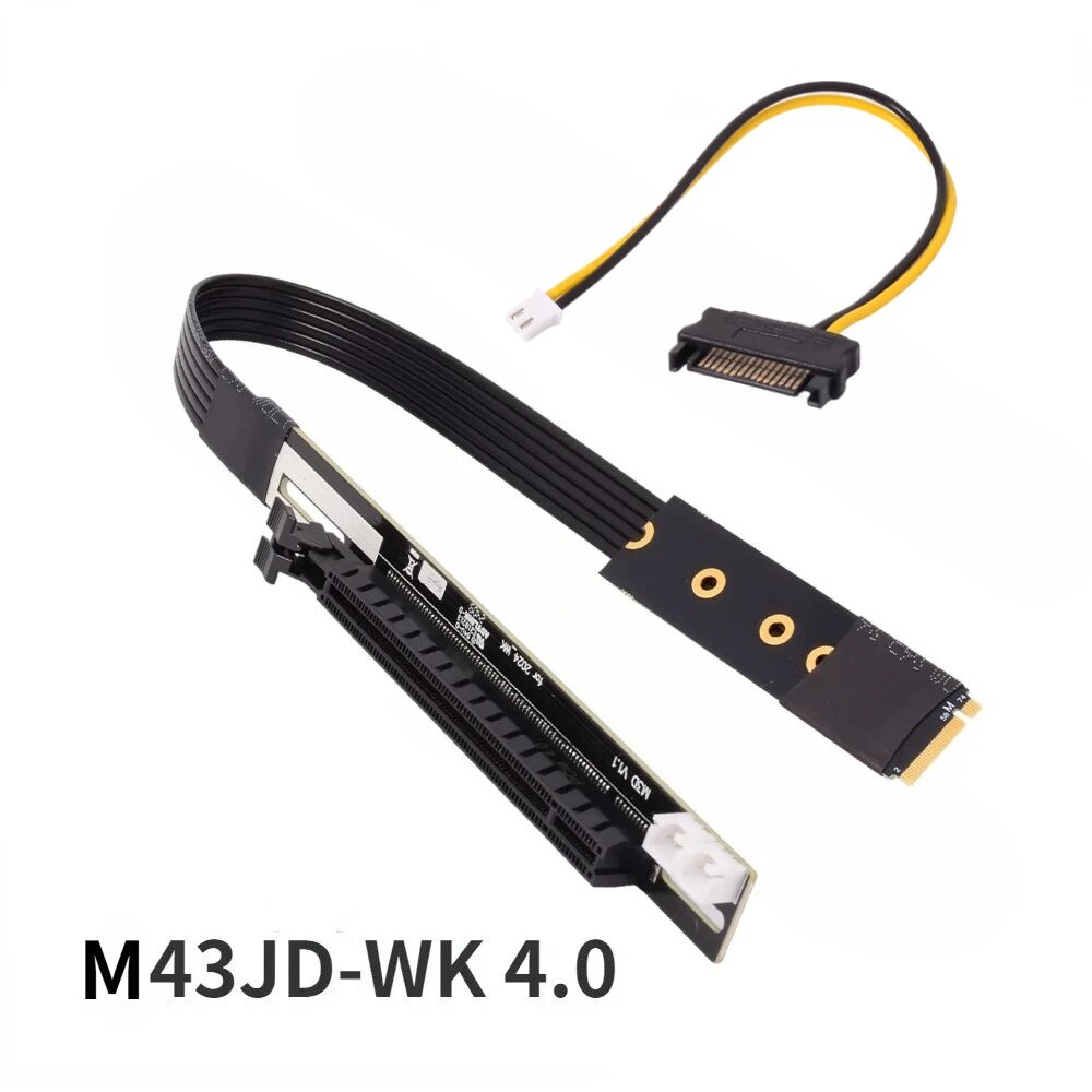 ADT-LINK Удлинительный кабель M.2 NVMe To PCIe 4.0/3.0 x16 25cm, M43JD-WK 4.0