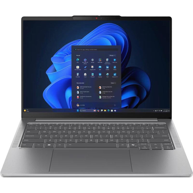 Ноутбук Lenovo IdeaPad Pro 5 14IAH10 14"(2880x1800 OLED)/Intel Core Ultra 5 225H(3.3Ghz)/24576Mb/512PCISSDGb/noDVD/Int: Intel Arc Graphics/Cam/BT/WiFi/84WHr/war 1y/1.39kg/luna grey/noOS + 100W, RU kbd 83JK002RRK